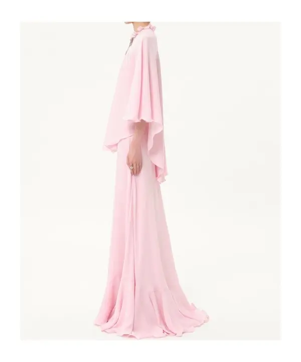 Valentino Garavani Embellished Bow Cape Dress
