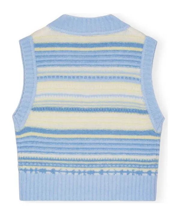 GANNI Striped Knit Vest