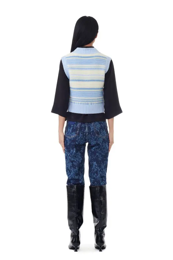 GANNI Striped Knit Vest