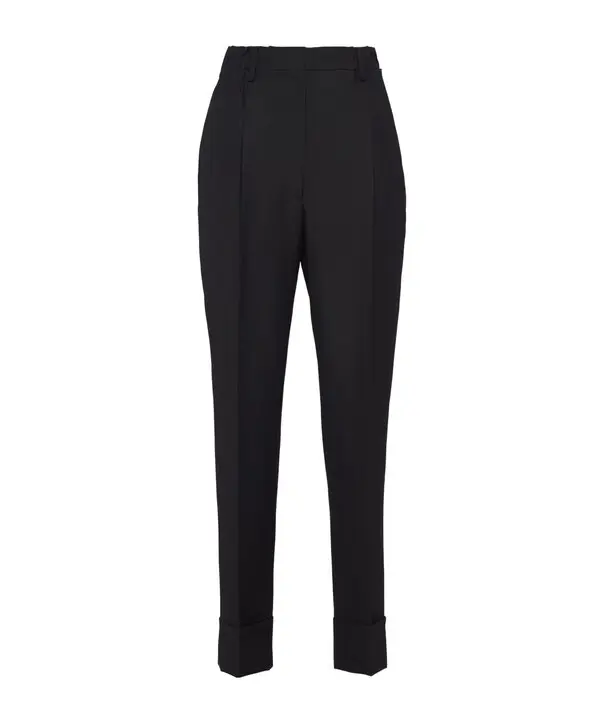 Prada Pleated Tailored Trousers - Black