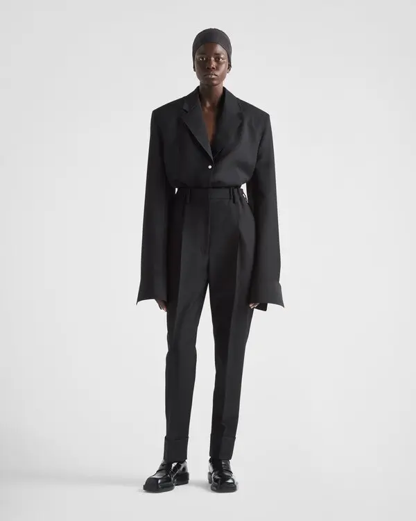 Prada Pleated Tailored Trousers - Black