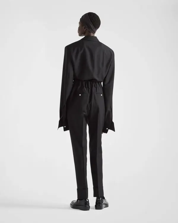 Prada Pleated Tailored Trousers - Black
