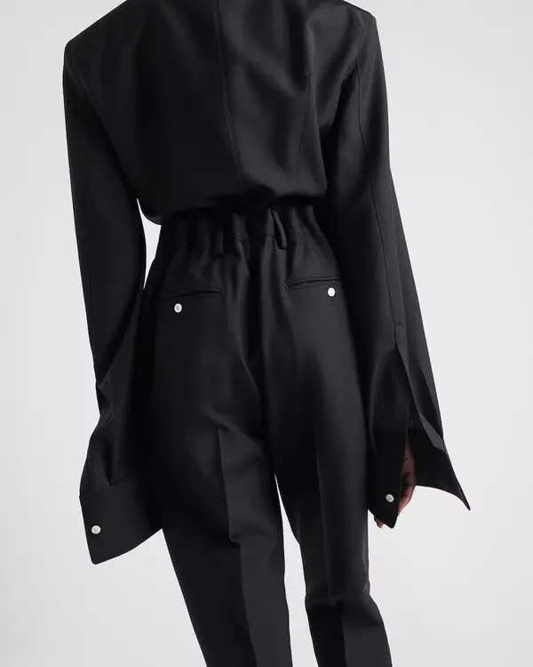 Prada Pleated Tailored Trousers - Black