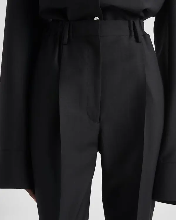 Prada Pleated Tailored Trousers - Black
