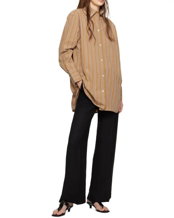 TOTEME Straight Leg Pants With Slit Cuffs
