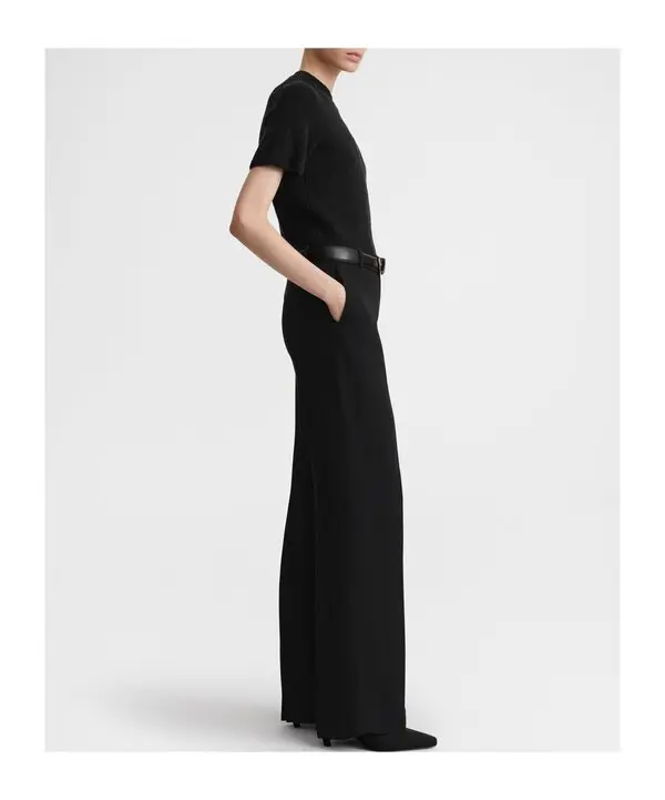 TOTEME Straight Leg Pants With Slit Cuffs