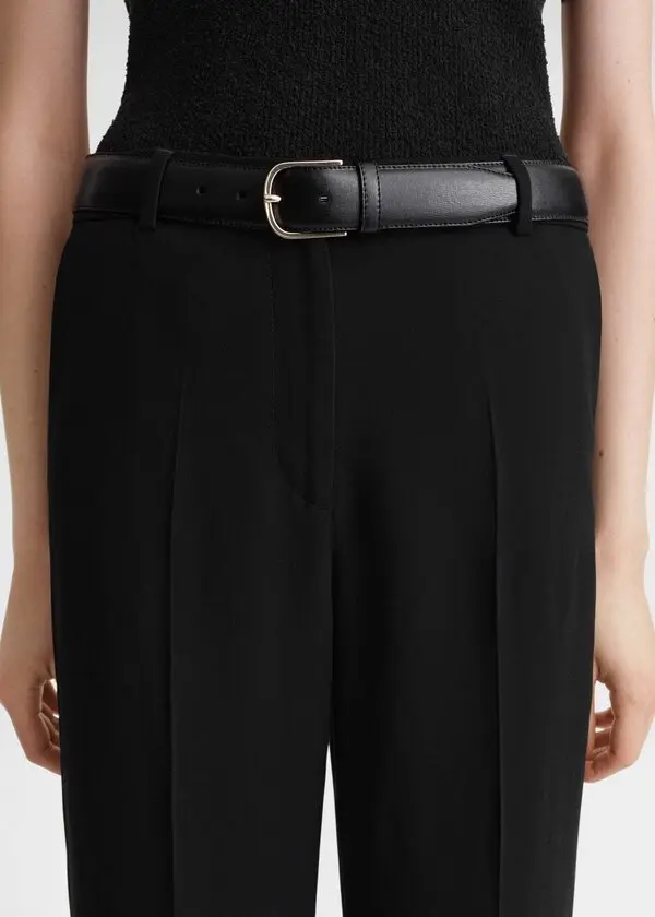 TOTEME Straight Leg Pants With Slit Cuffs