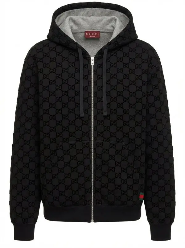 Gucci Printed Jersey Zip Sweatshirt
