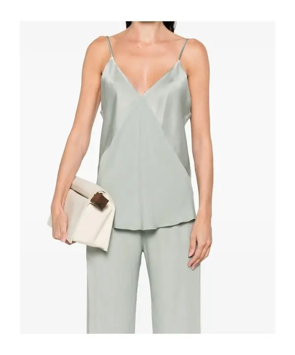 FORTE_FORTE Satin Spaghetti Strap Top - Lichene