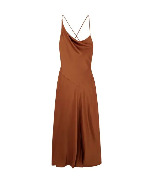 Polo Ralph Lauren Cowl Neck Spaghetti Strap Dress With Back Tie