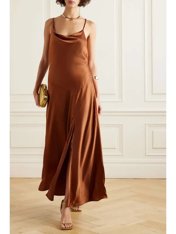 Polo Ralph Lauren Cowl Neck Spaghetti Strap Dress With Back Tie