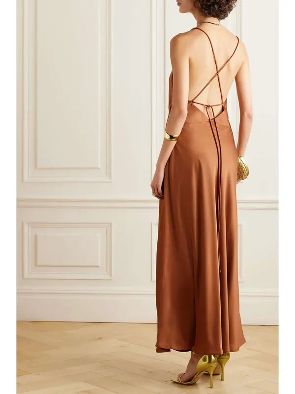 Polo Ralph Lauren Cowl Neck Spaghetti Strap Dress With Back Tie