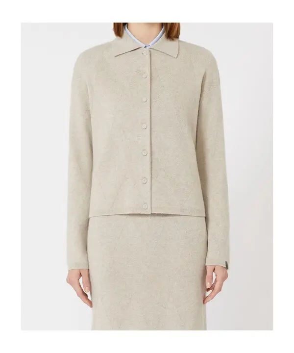 Max Mara Buttoned Knitted Cardigan - Beige
