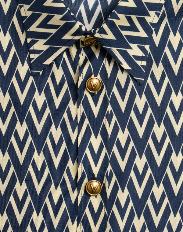 Valentino Garavani Curved Hem Button-up Shirt