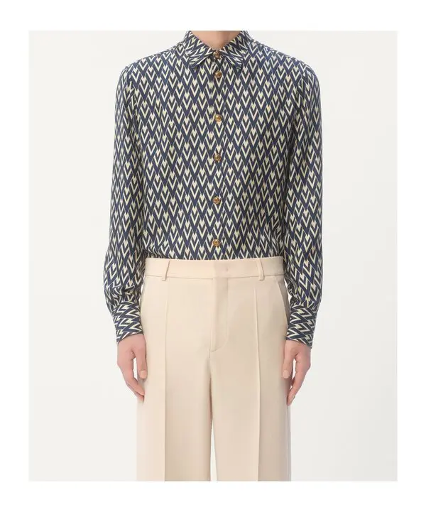 Valentino Garavani Curved Hem Button-up Shirt