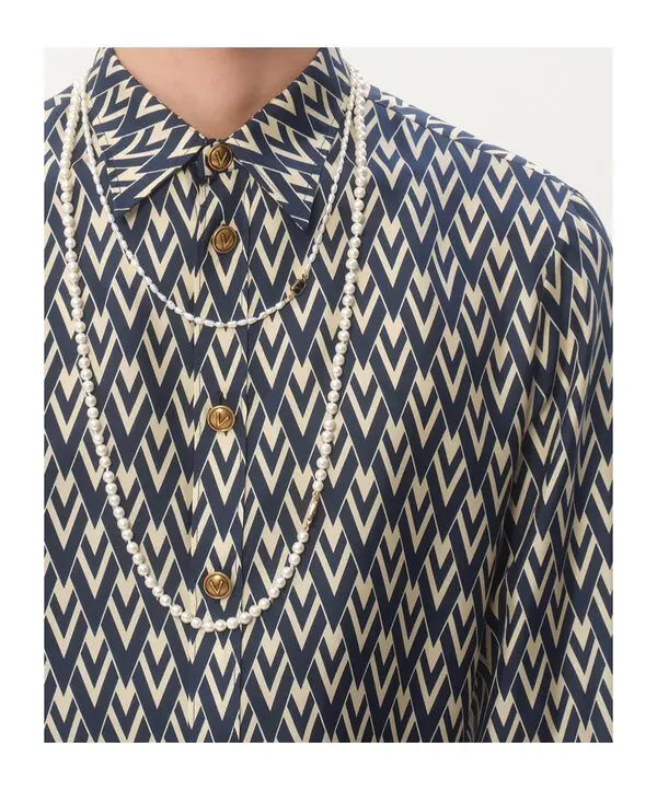 Valentino Garavani Curved Hem Button-up Shirt