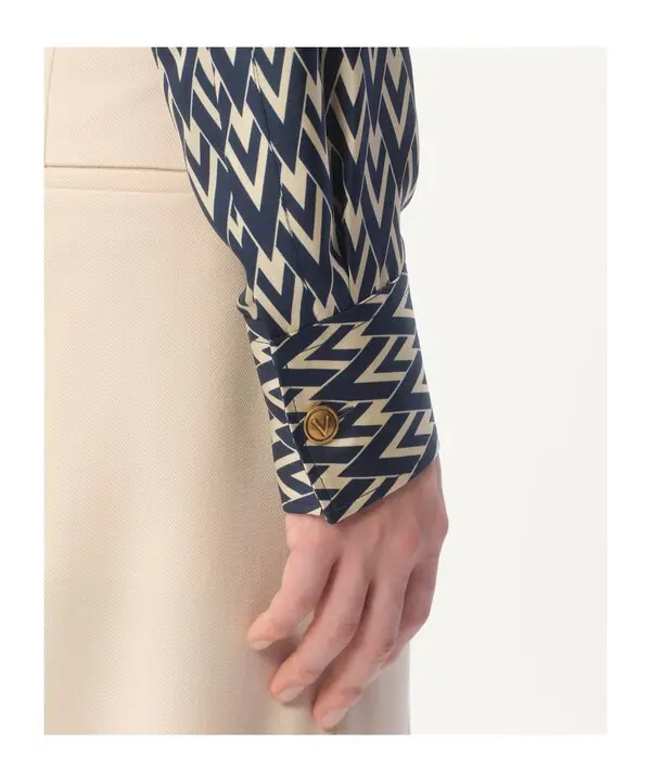 Valentino Garavani Curved Hem Button-up Shirt