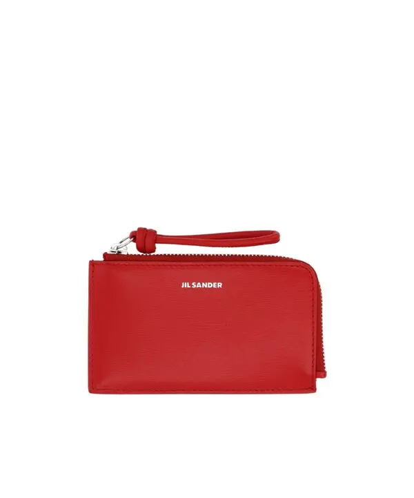 JIL SANDER Logo-stamp Zipped Wallet - Red