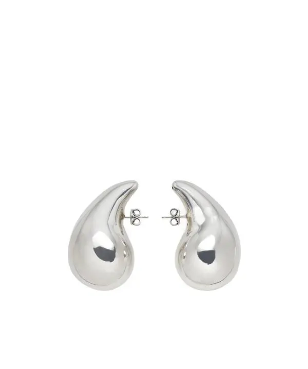 Bottega Veneta Drop Earrings With Logo Detail - White