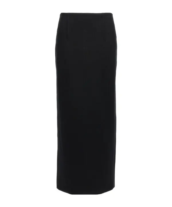 Auralee Stretch Double Face Knit Maxi Skirt - Black