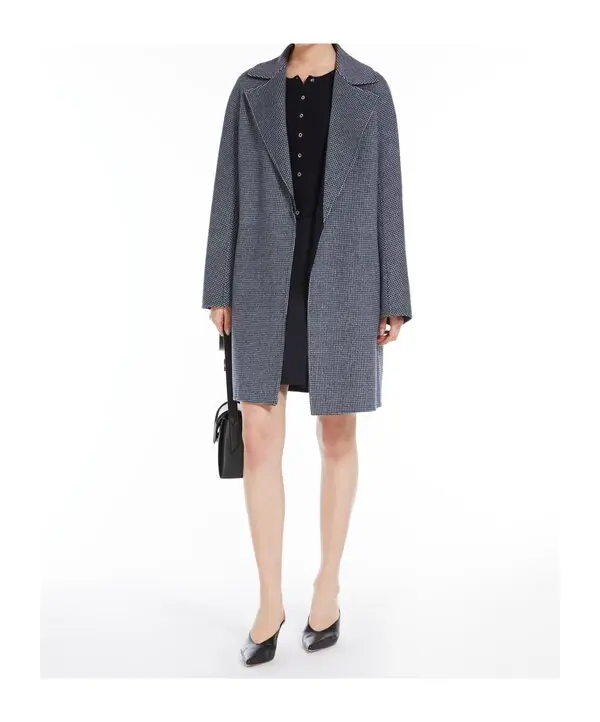 Max Mara Cropped Cardigan With Logo And Round Neck - Blue