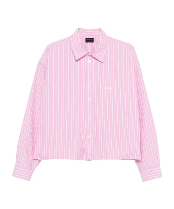 Balenciaga Striped Long Sleeve Shirt - Pink