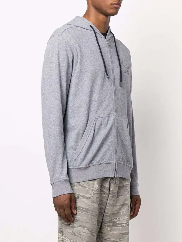 PAUL  SHARK Paul & Shark Logo Print Zip-up Hoodie