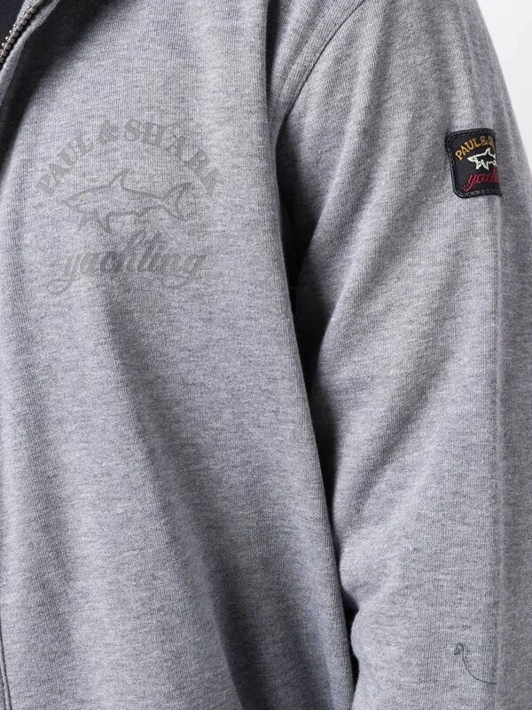 PAUL  SHARK Paul & Shark Logo Print Zip-up Hoodie