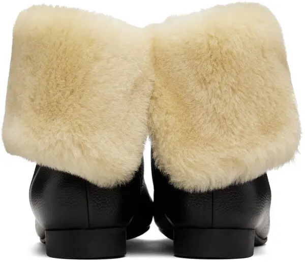 TOTEME Shearling Trimmed Leather Boots