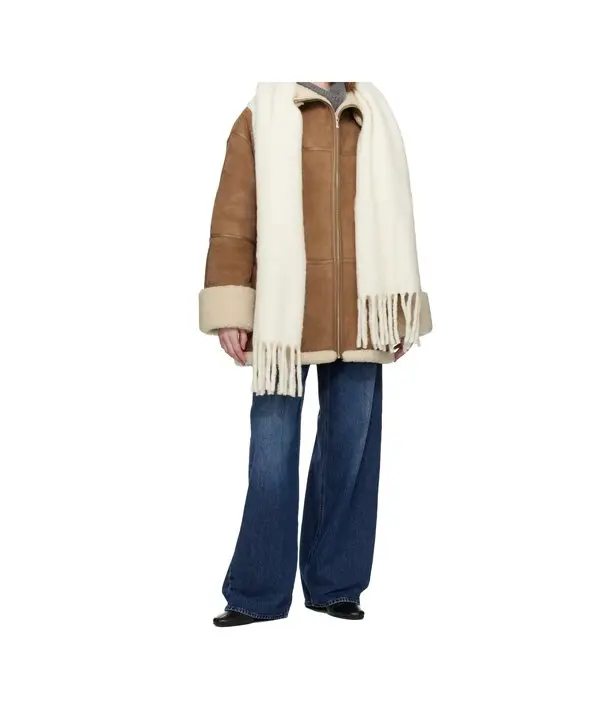 TOTEME Shearling Trimmed Leather Boots
