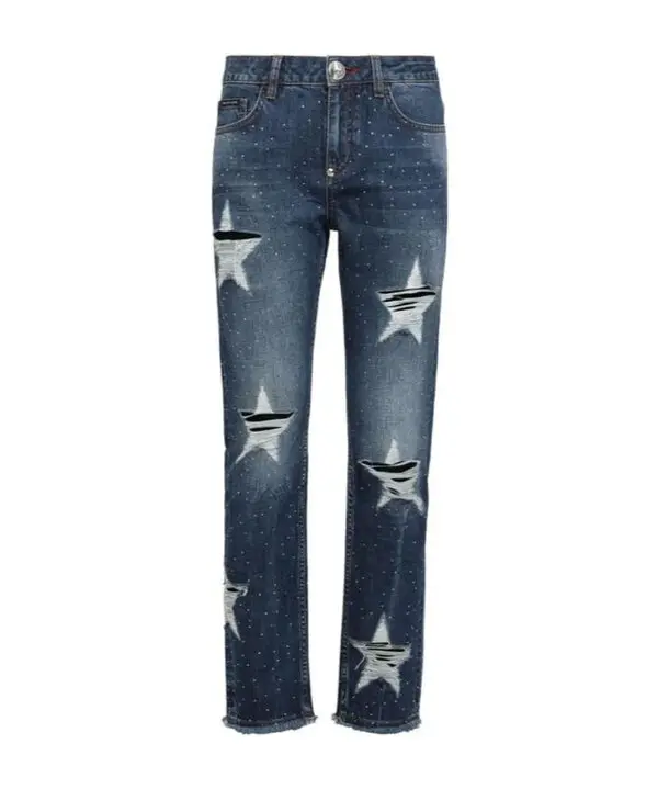 Philipp Plein Embellished Star Detail Jeans