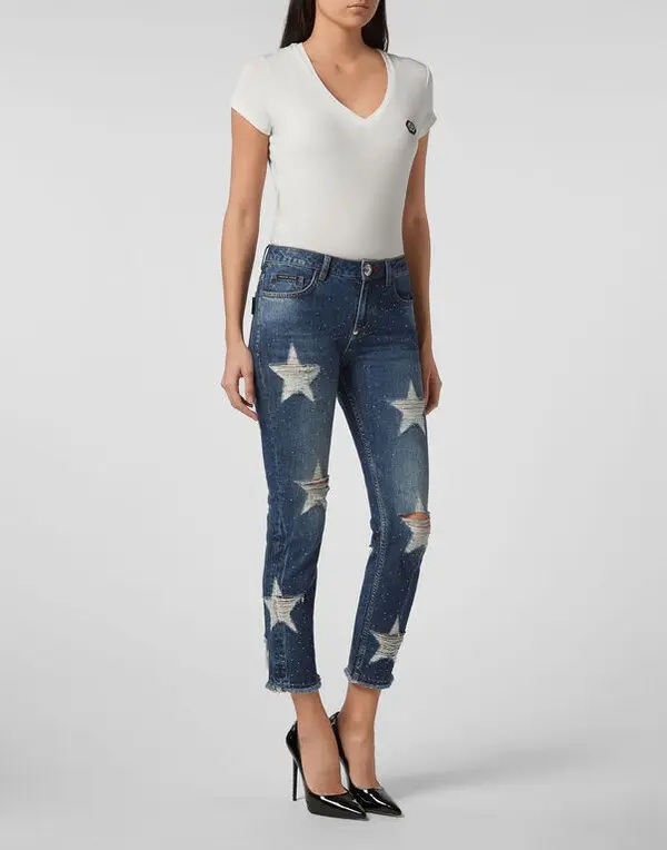 Philipp Plein Embellished Star Detail Jeans