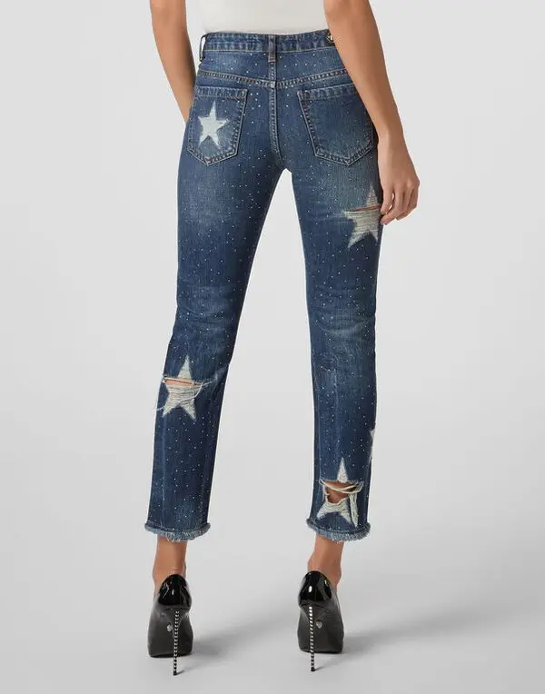 Philipp Plein Embellished Star Detail Jeans