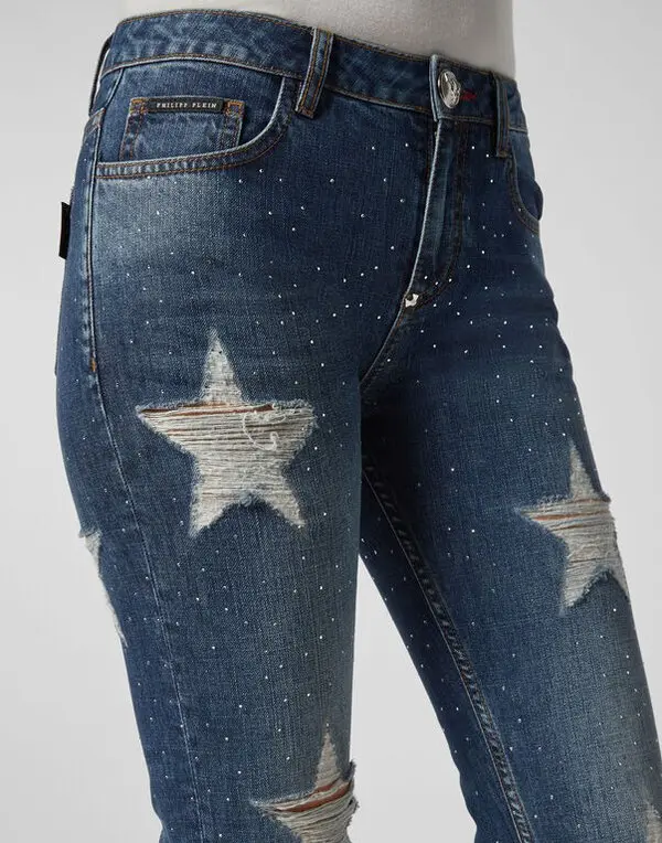 Philipp Plein Embellished Star Detail Jeans