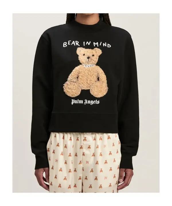 Palm Angels Bear In Mind Crewneck Sweatshirt - Black-brown