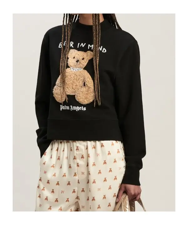 Palm Angels Bear In Mind Crewneck Sweatshirt - Black-brown