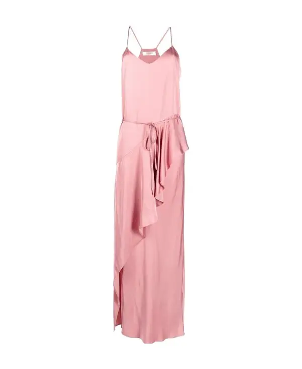 TWINSET Maxi Dress With V-neck And Draped Detail - Pink