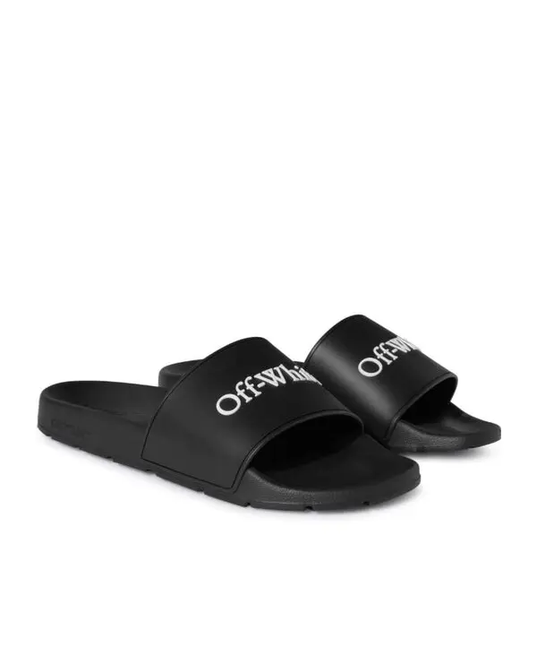 Off-White Logo-print Slides - Black