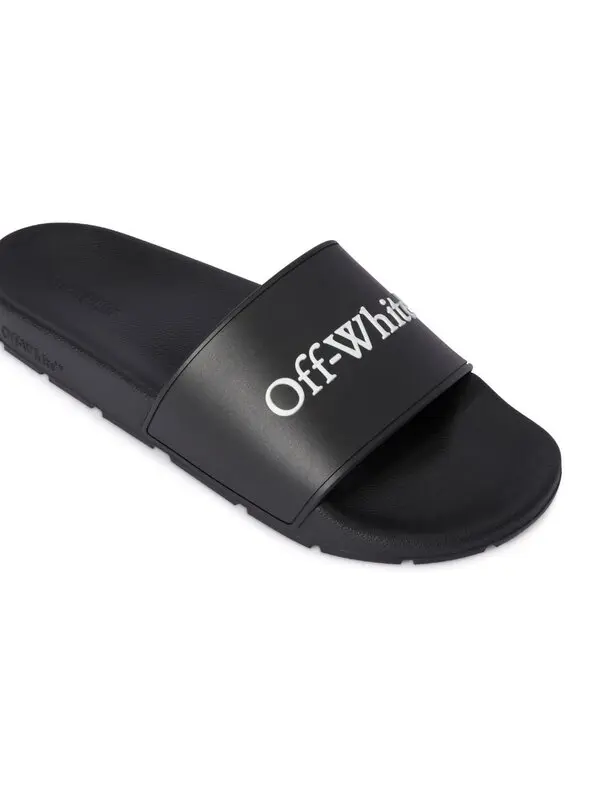 Off-White Logo-print Slides - Black