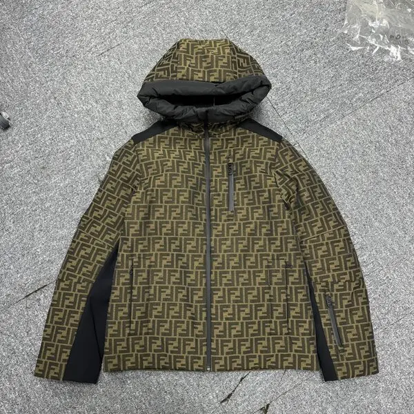 Fendi Ff Motif Zip-up Hooded Jacket - Black