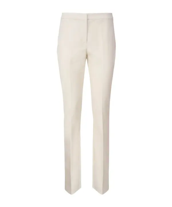 Pinko Straight Leg Pleated Trousers With Front Crease And Rear Slit Details