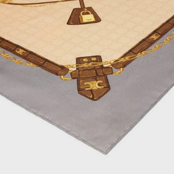 Celine Square In Crocodile Silk Twill