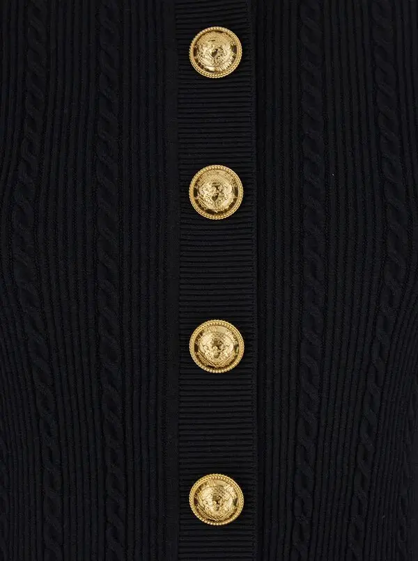 Balmain Button Embellished Knitted Cardigan