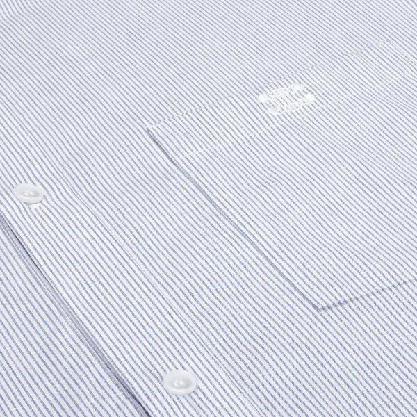 Celine Long Striped Cotton Shirt Dress - No