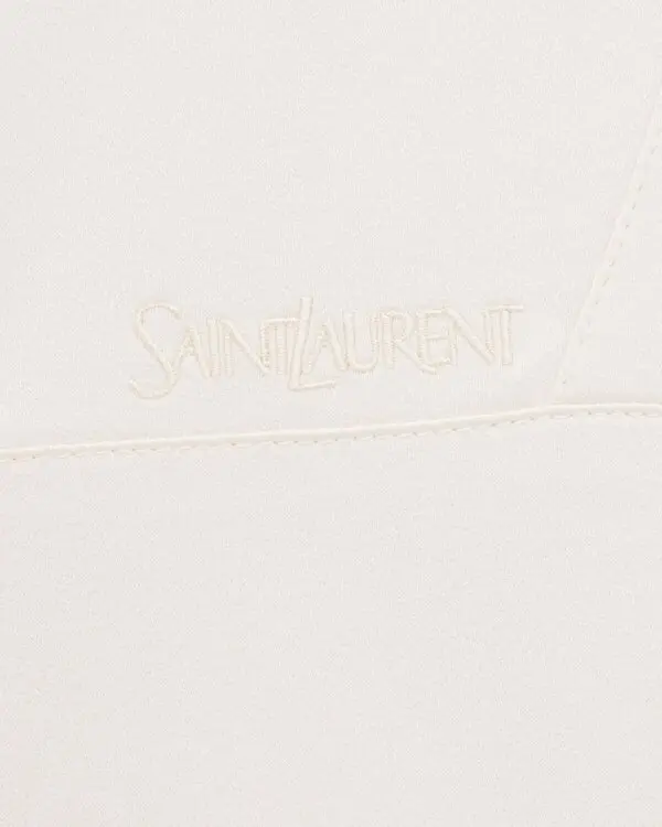 Saint Laurent Teddy Jacket In Satin - Off-white