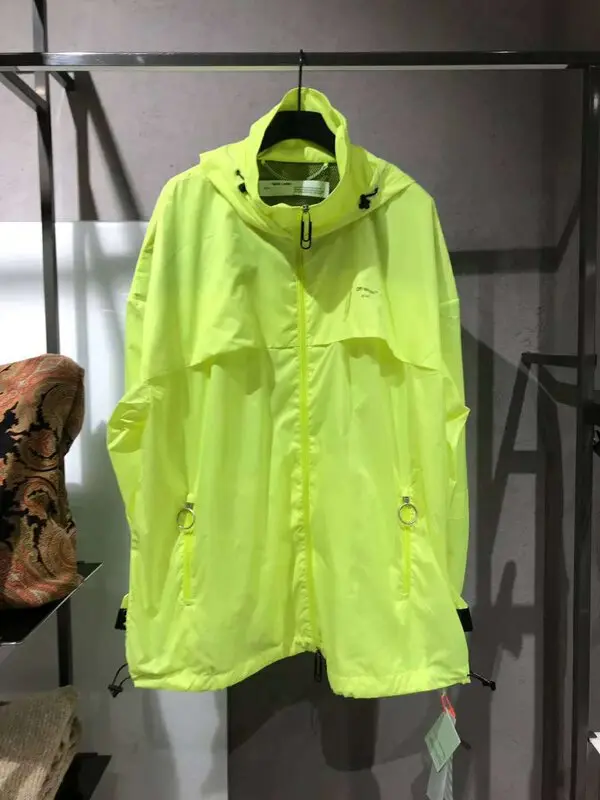 Off-White Hooded Lightweight Jacket - Yellow