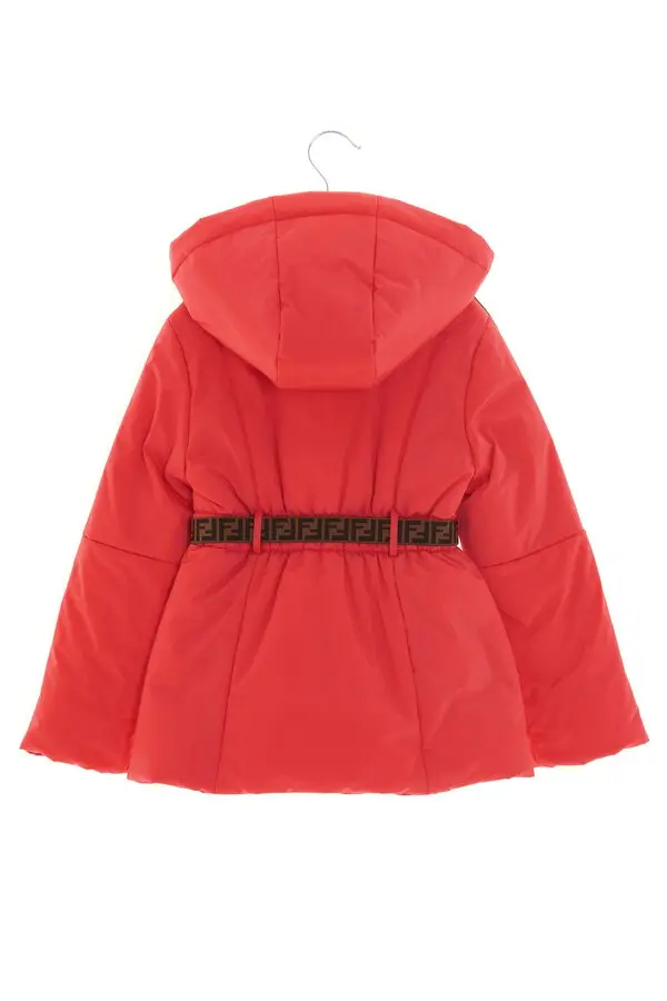 Fendi Padded Monogram Print Jacket With Belt
