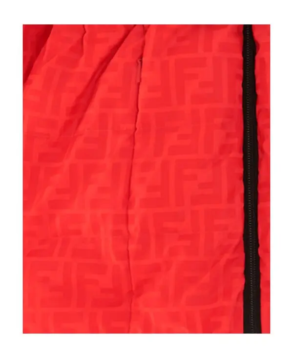 Fendi Padded Monogram Print Jacket With Belt
