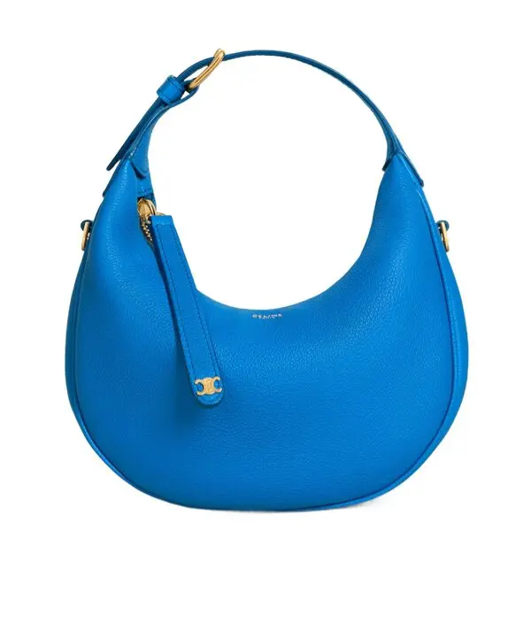 Celine Teen Lulu Hobo Bag In Grained Calfskin - Ultra Blue