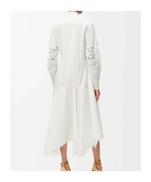Loewe Cotton Shirt Dress With Lace Details